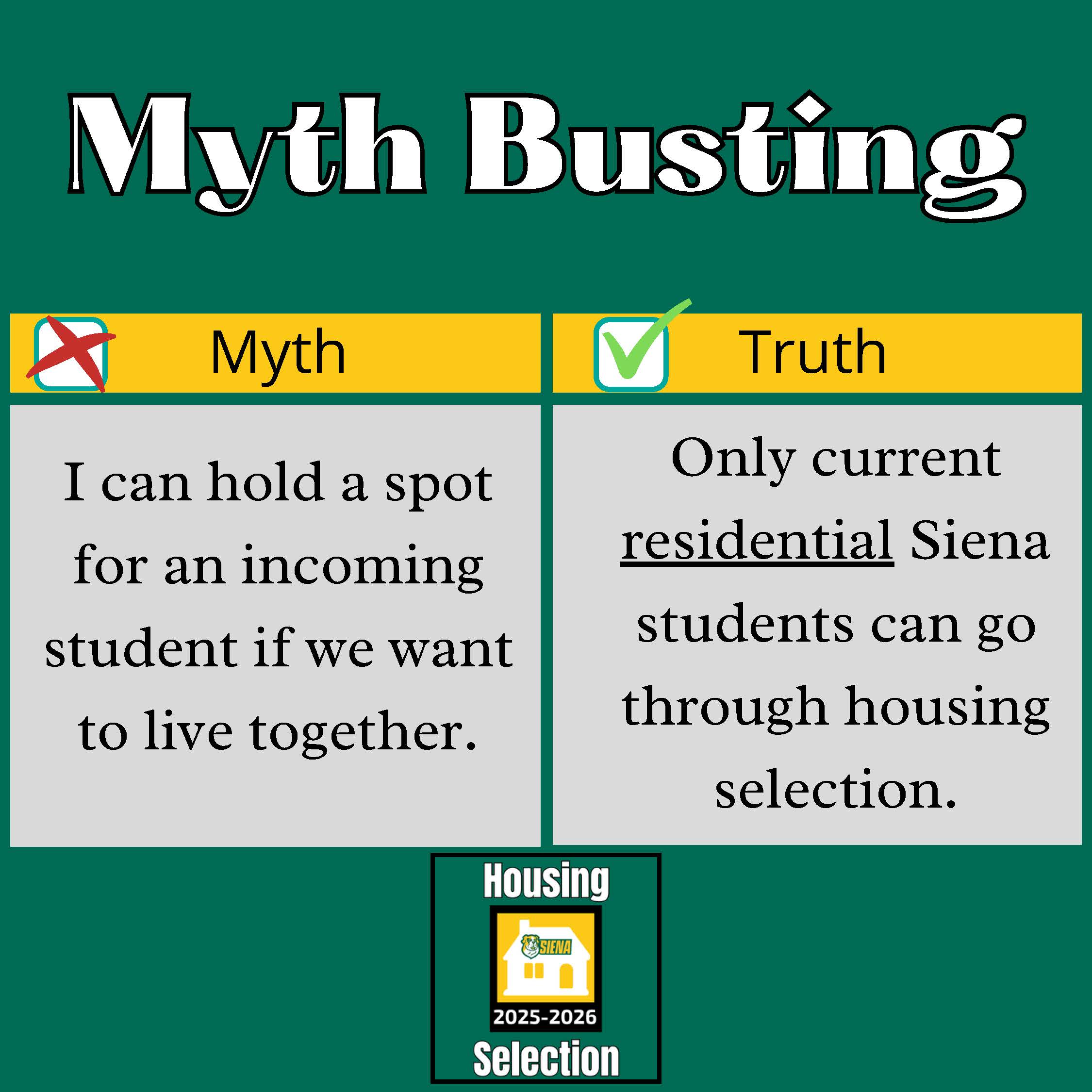 Housing Myths! | Siena University